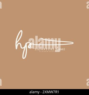 HP Initial letter handwriting and signature logo. A concept handwriting ...