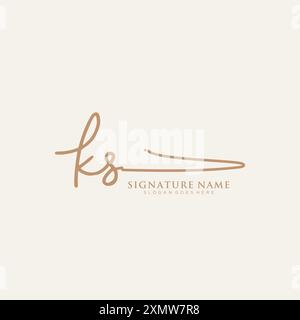 Initial Letter KS Logo - Handwritten Signature Style Logo - Minimal ...