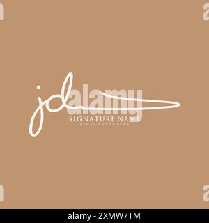 J D JD Initial letter handwritten and signature vector image template ...