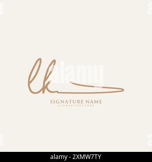 LK Letter Signature Logo Template elegant design logo. Hand drawn ...