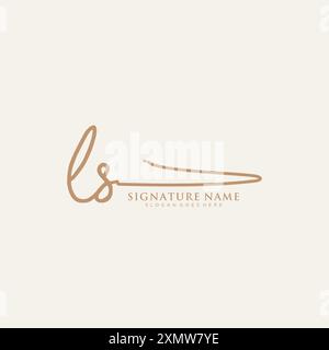 LS Letter Signature Logo Template elegant design logo. Hand drawn ...