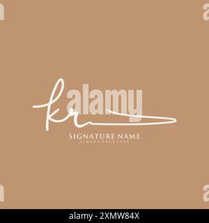 KR Initial letter handwriting and signature logo. A concept handwriting ...