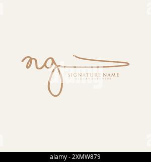 NG Initial letter handwriting and signature logo. A concept handwriting ...