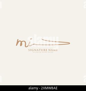 Initial Letter MI Logo Template Vector Design Stock Vector Image & Art ...