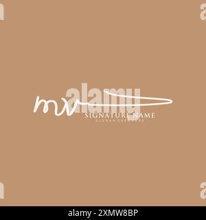 MV Signature Logo Template Stock Vector Image & Art - Alamy