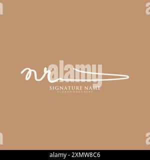 NR Letter Signature Logo Template elegant design logo. Hand drawn ...