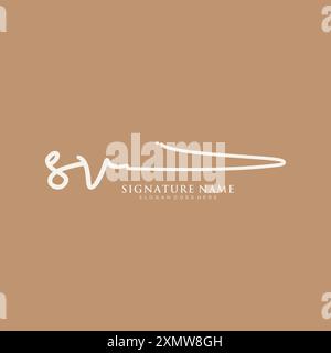 Letter SV Signature Logo Template Vector Stock Vector Image & Art - Alamy
