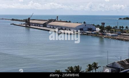 Ilheus, Bahia, Brazil - July 18, 2024: aerial view of the port of ...