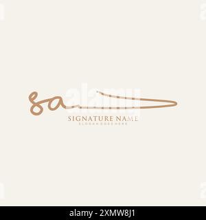 SA Initial letter handwriting and signature logo. A concept handwriting ...