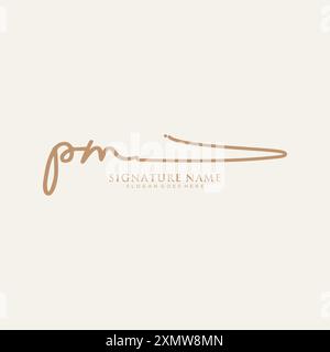 Initial Signature Logo for Letter PM - Vector Logo Template in ...