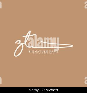ZT Letter Signature Logo Template elegant design logo Sign Symbol ...