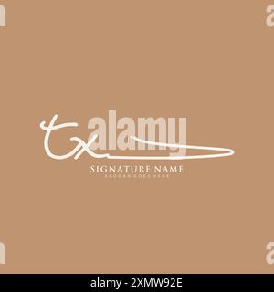 Initial TX logo template with modern frame. Minimalist TX letter logo ...