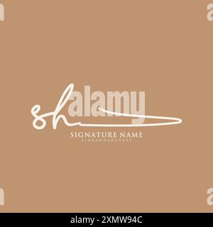 Initial letter SH Logo template design. minimal letter logo Stock ...