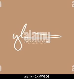 YL Initial letter handwriting and signature logo. A concept handwriting ...
