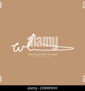 WL Initial letter handwriting and signature logo. A concept handwriting ...