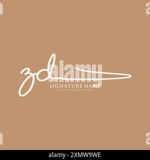 ZD Signature Logo Template Stock Vector Image & Art - Alamy