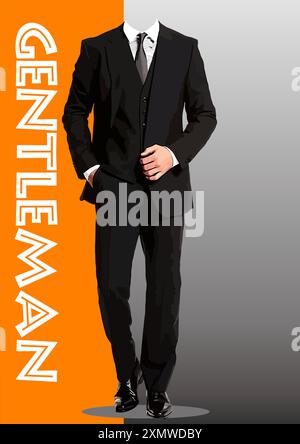Abstract handsome man without face. Vector 3d illustration Stock Vector ...