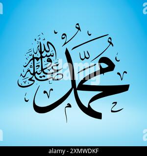 Prophet Muhammad name Islamic and Arabic calligraphy in Thuluth Script Stock Vector Image & Art ...