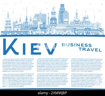Kiev Ukraine city skyline vector silhouette illustration Stock Vector ...