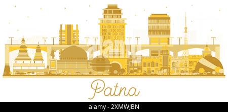 India, Patna city skyline isolated vector illustration, icons Stock ...