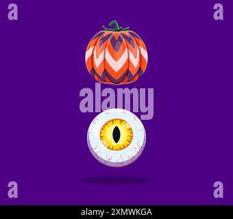 Halloween font, cartoon colon sign as two eyeballs with red pupils ...