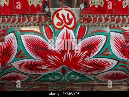 Rickshaw decorated with painted flowers, Dhaka Division, Dhaka ...