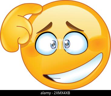Thinking emoticon - question face emoji - vector illustration Stock ...