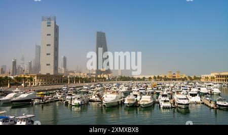 Kuwait, Kuwait City, Kuwait City View from Sharq Souk Marina Stock ...