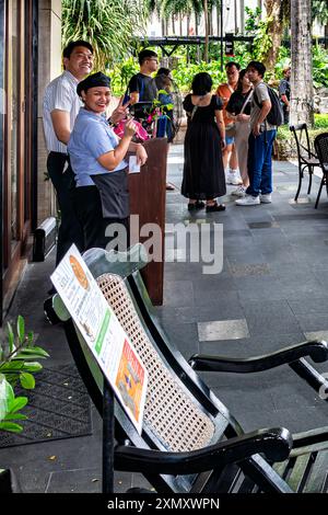 Staff, customers at Cafe Bretton, Greenbelt, Manila, Philippines Stock ...