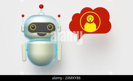 AI robot and speech bubble Stock Photo - Alamy