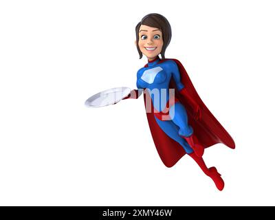 Fun 3d cartoon super woman illustration Stock Photo - Alamy