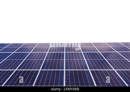 Horizontal solar panels cells isolated on white background. Solar farm ...