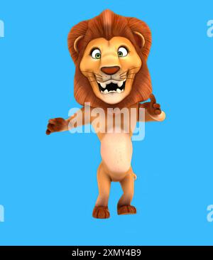 Fun 3D cartoon lion dancing Stock Photo - Alamy
