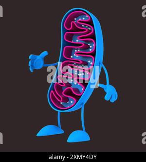 Fun 3D cartoon mitochondria Stock Photo - Alamy