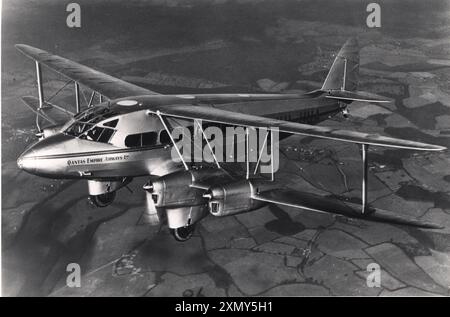 de Havilland DH86 Express Air Liner of British Airways being loaded ...