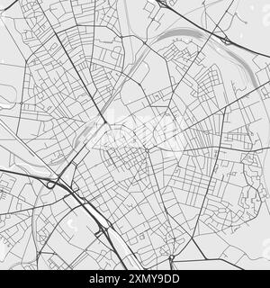 Map of Reims, France. Detailed city vector map, metropolitan area ...