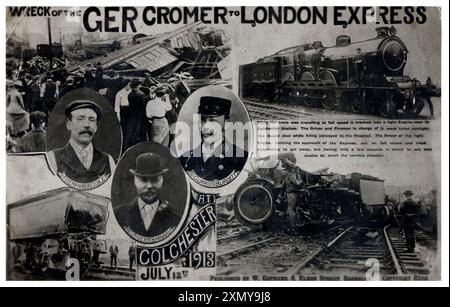 Cromer Express railway train wreck, Witham, Essex Stock Photo - Alamy
