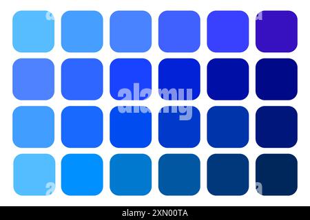 Blue color palette. Various shades of blue. Gradient swatches. Vector ...