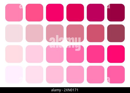 Pink color palette. Various shades of pink. Gradient swatches. Vector ...