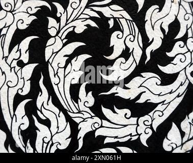 Art painting Thai kranok pattern pattern Ancient Thailand Stock Photo ...