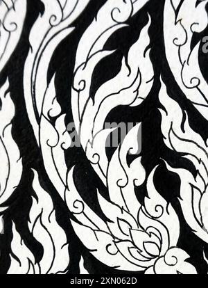 Art painting Thai kranok pattern pattern Ancient Thailand Stock Photo ...