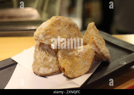 Japanese cuisine : Yam karaage (Deep fried yam) in Kyoto, Japan Stock ...