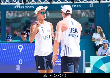 Miles Partain (USA), Beach Volleyball, Men's Preliminary Phase during the Olympic Games Paris ...