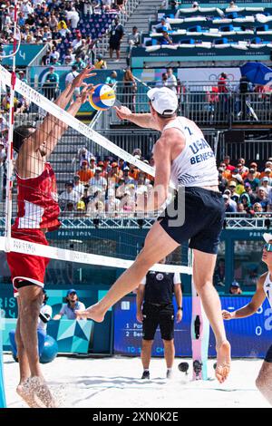 Andrew Benesh (USA), Beach Volleyball, Men's Preliminary Phase during the Olympic Games Paris ...