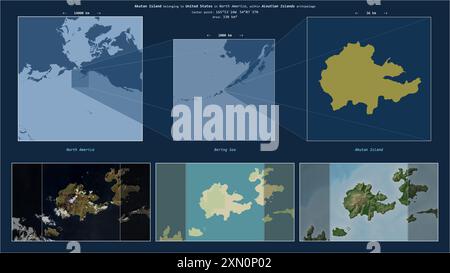 Akutan Island in the Bering Sea, belonging to United States, isolated ...