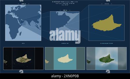 Al-Hallaniyah Island in the Arabian Sea, belonging to Oman, isolated on ...