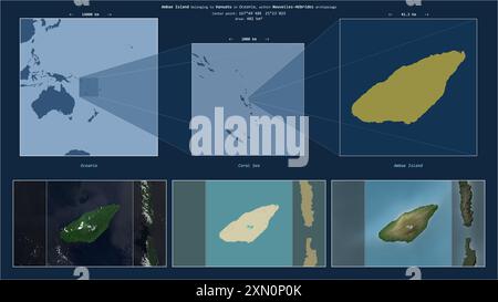 Ambae Island in the Coral Sea, belonging to Vanuatu, isolated on a ...