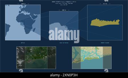 Andoni Island in the Gulf of Guinea, belonging to Nigeria, isolated on ...