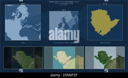 Anglesey Island in the Irish Sea and St. George's Channel on a ...