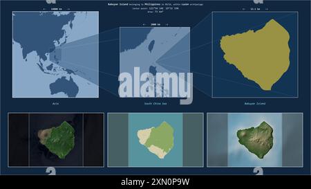 Babuyan Island in the South China Sea on a topographic, OSM ...